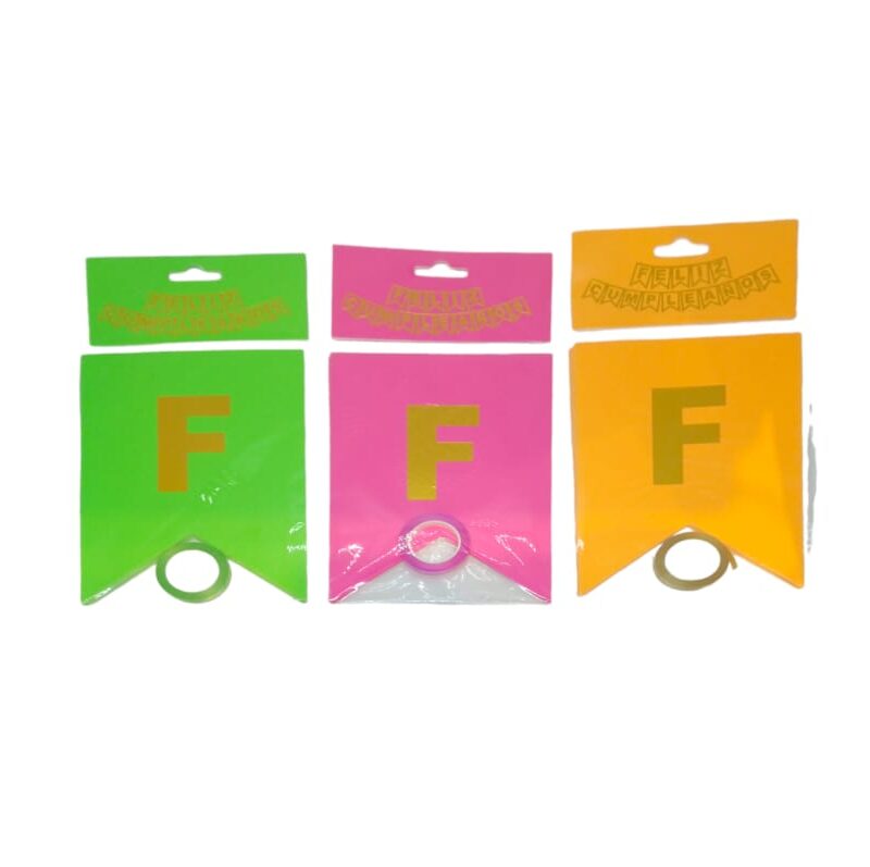 BANDERIN “FELIZ CUMPLEAÑOS” FLUO – Cotillon Lapislazuli