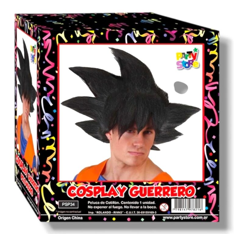 PELUCA GUERRERO GOKU NEGRA – PARTY STORE – Cotillon Lapislazuli